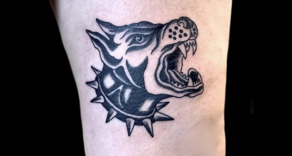 Blackwork Dog Tattoo in Vancouver BC